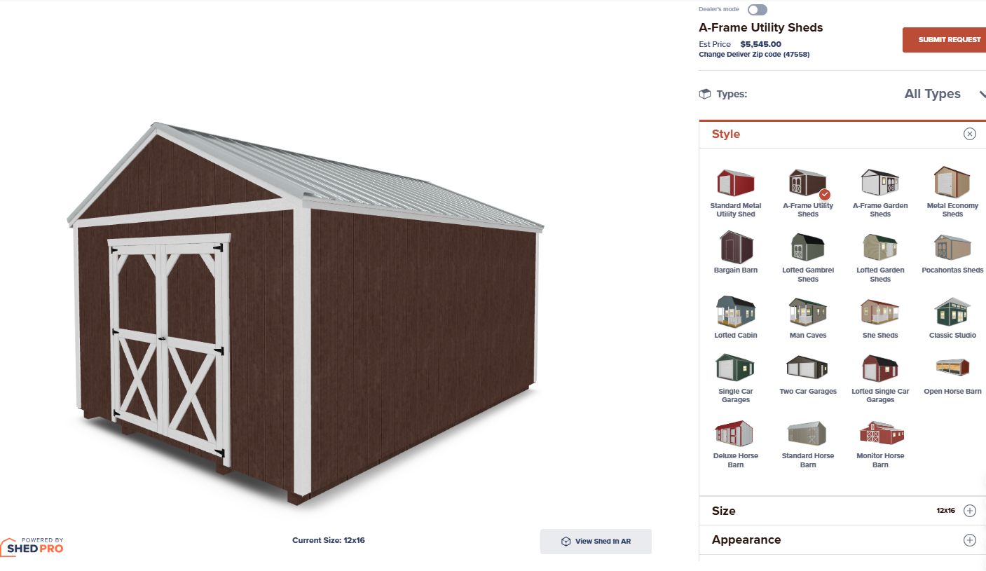 3D Shed Builder - Raber Storage Barns